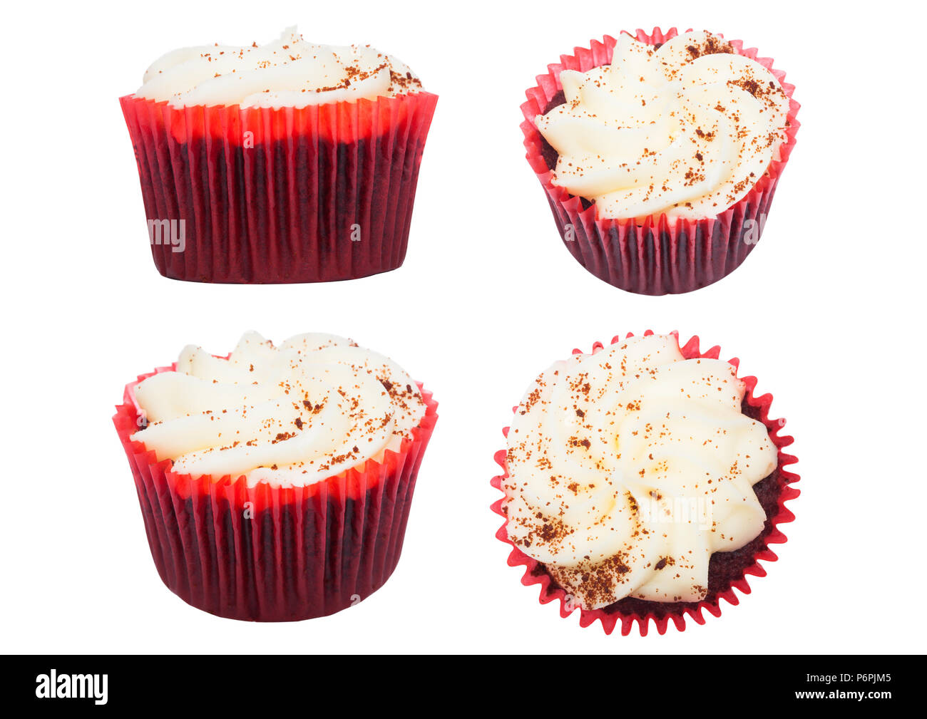 Fresh cupcake muffin with white chocolate creamon white background ...