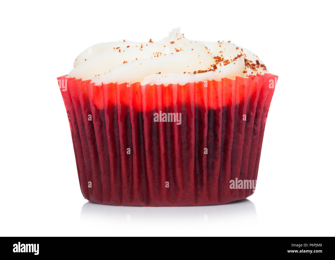 Fresh cupcake muffin with white chocolate creamon white background ...