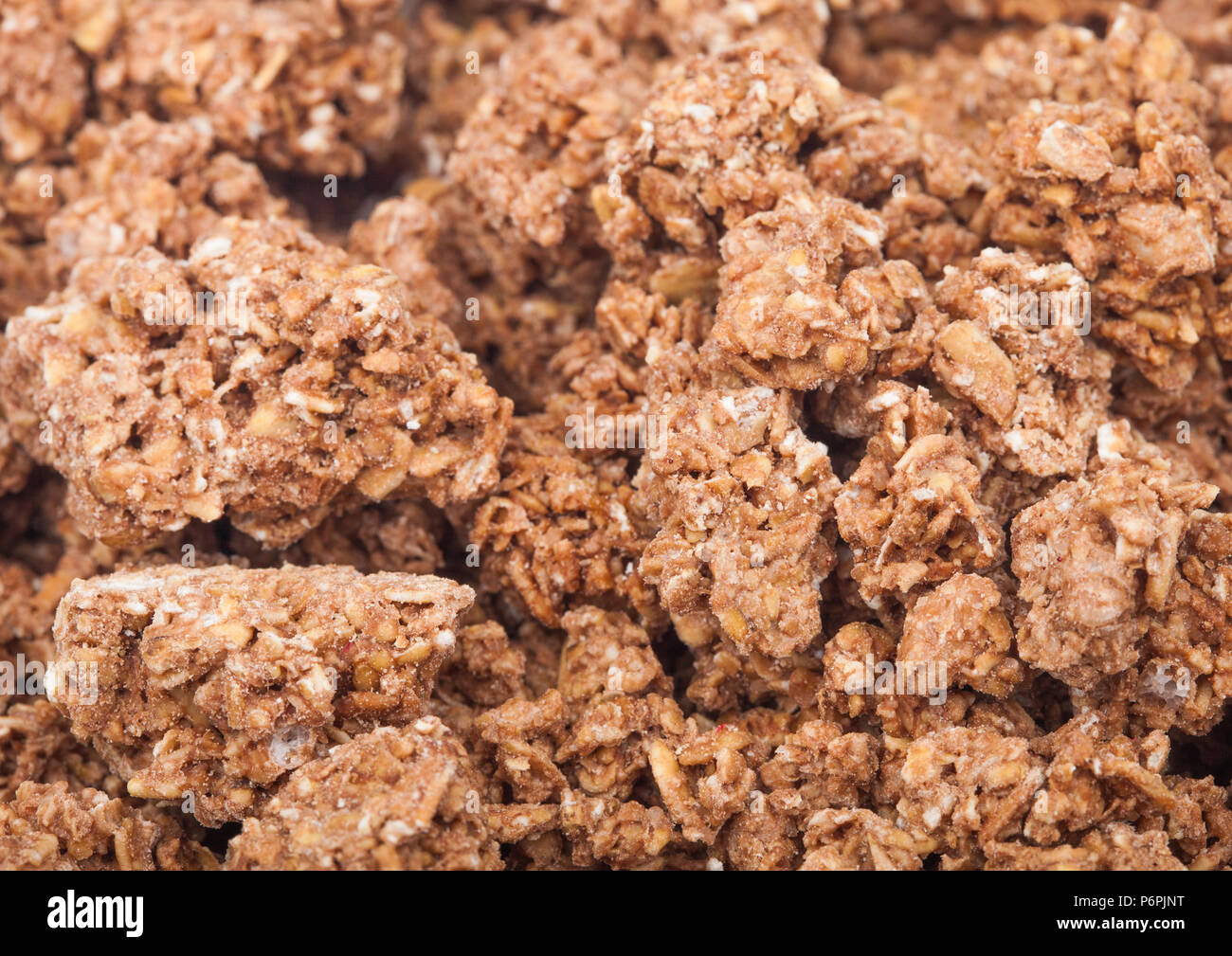nic fresh cereal granola flakes with chocolate macro texture Stock ...