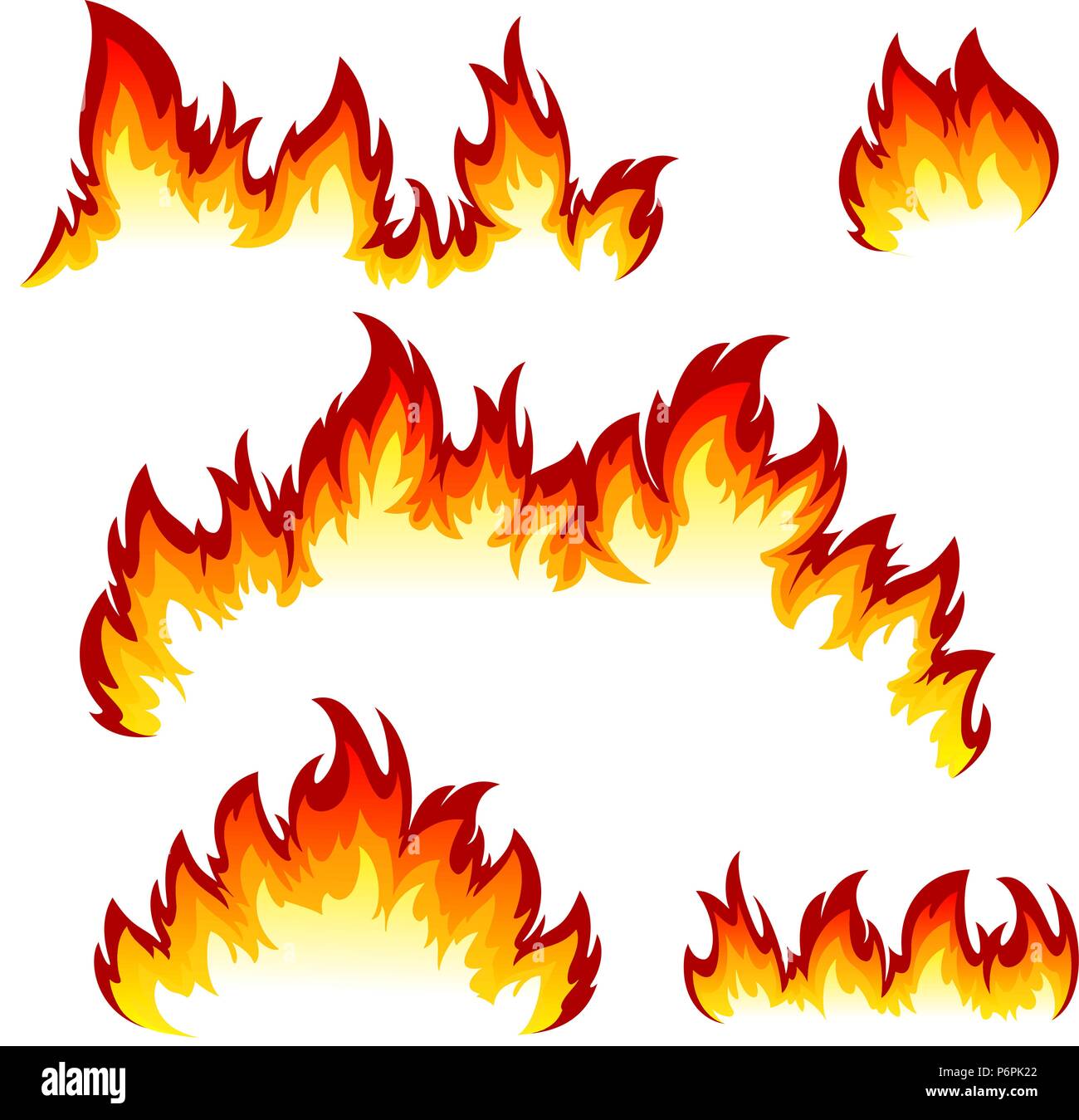 Flames of different shapes on a white background Stock Vector Image ...