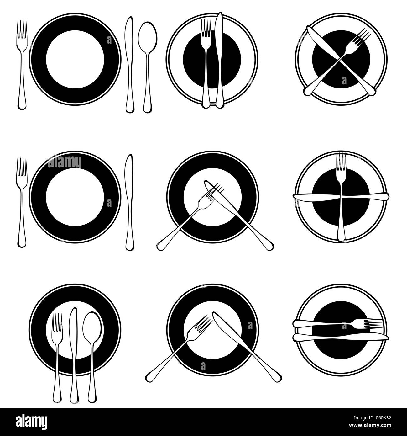 Table in restaurant on Stock Vector Images - Alamy