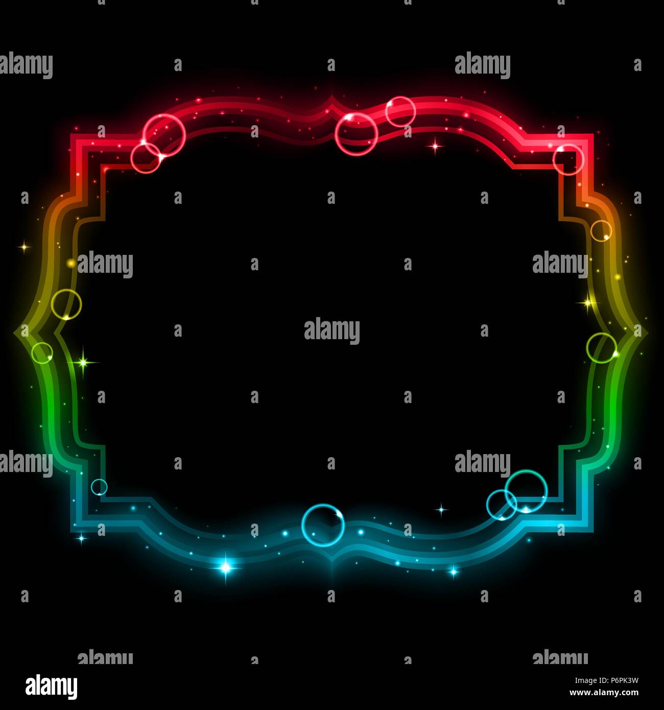 Glowing frame on a black background. Mesh.This file contains ...