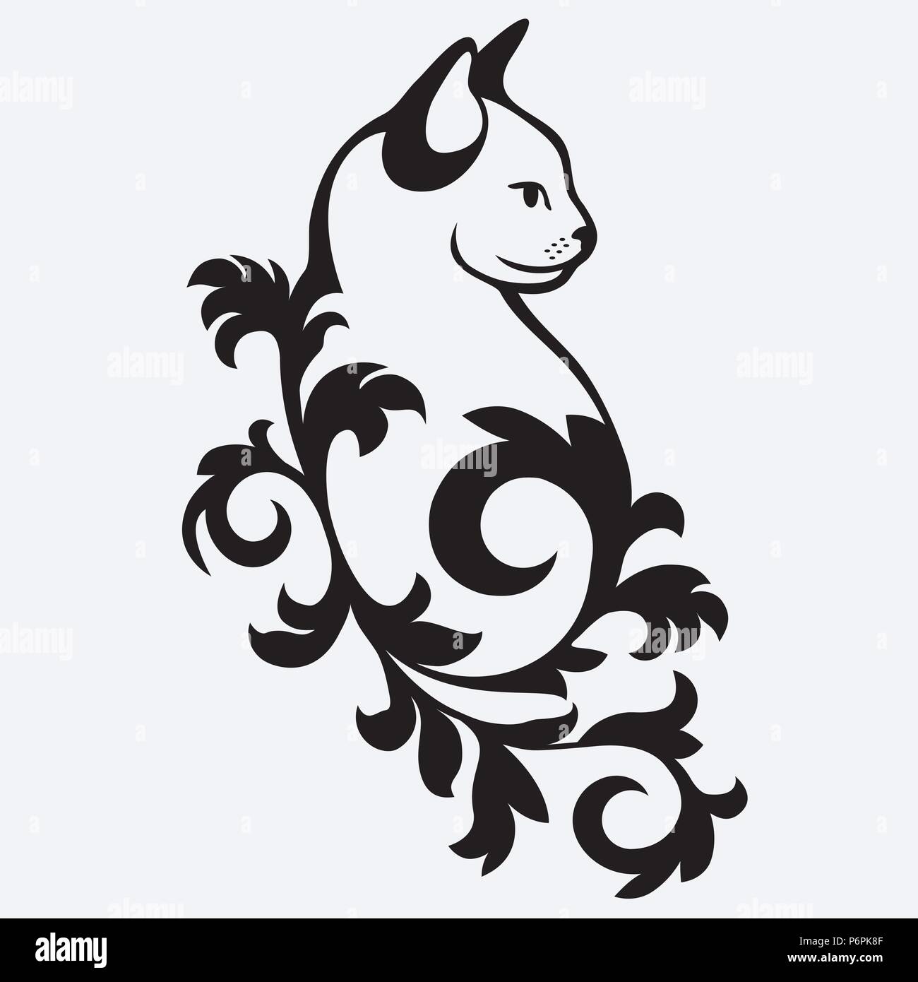 Cat isolated silhouette Stock Vector Images - Alamy