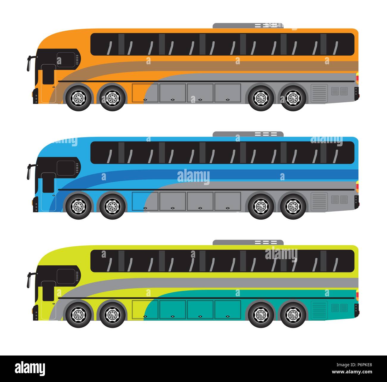Quad axle coach or 10 Wheel Bus Vector and Illustration Stock Vector ...