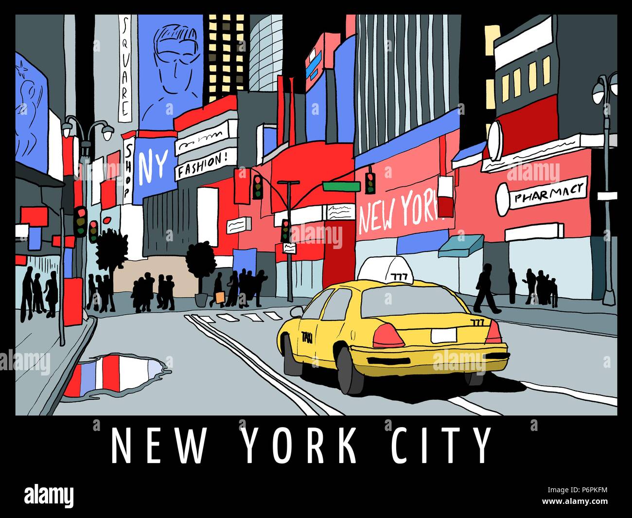 Colorful city lights in Stock Vector Images - Alamy