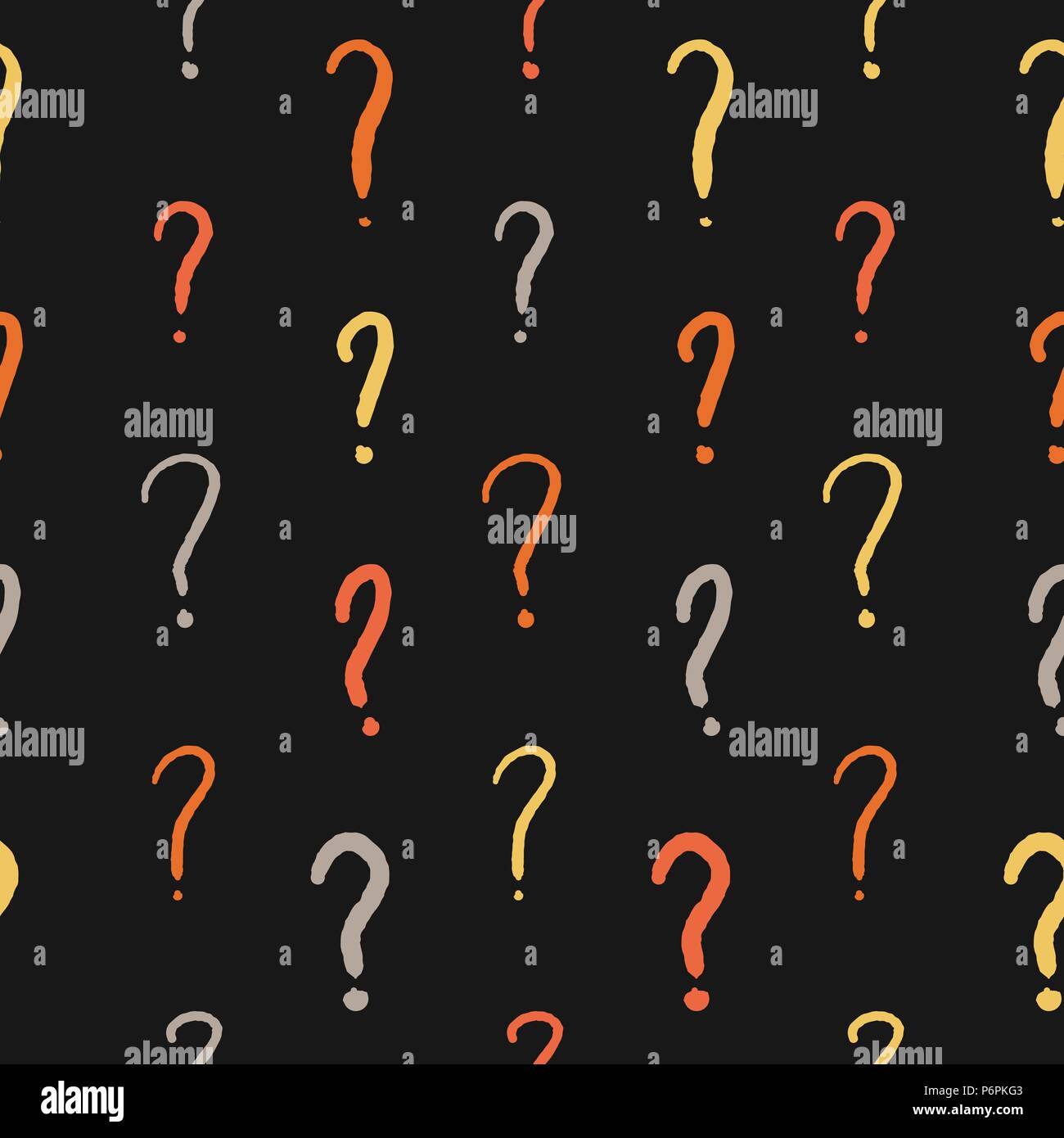 Vector background - question marks doodle ink style seamless texture ...