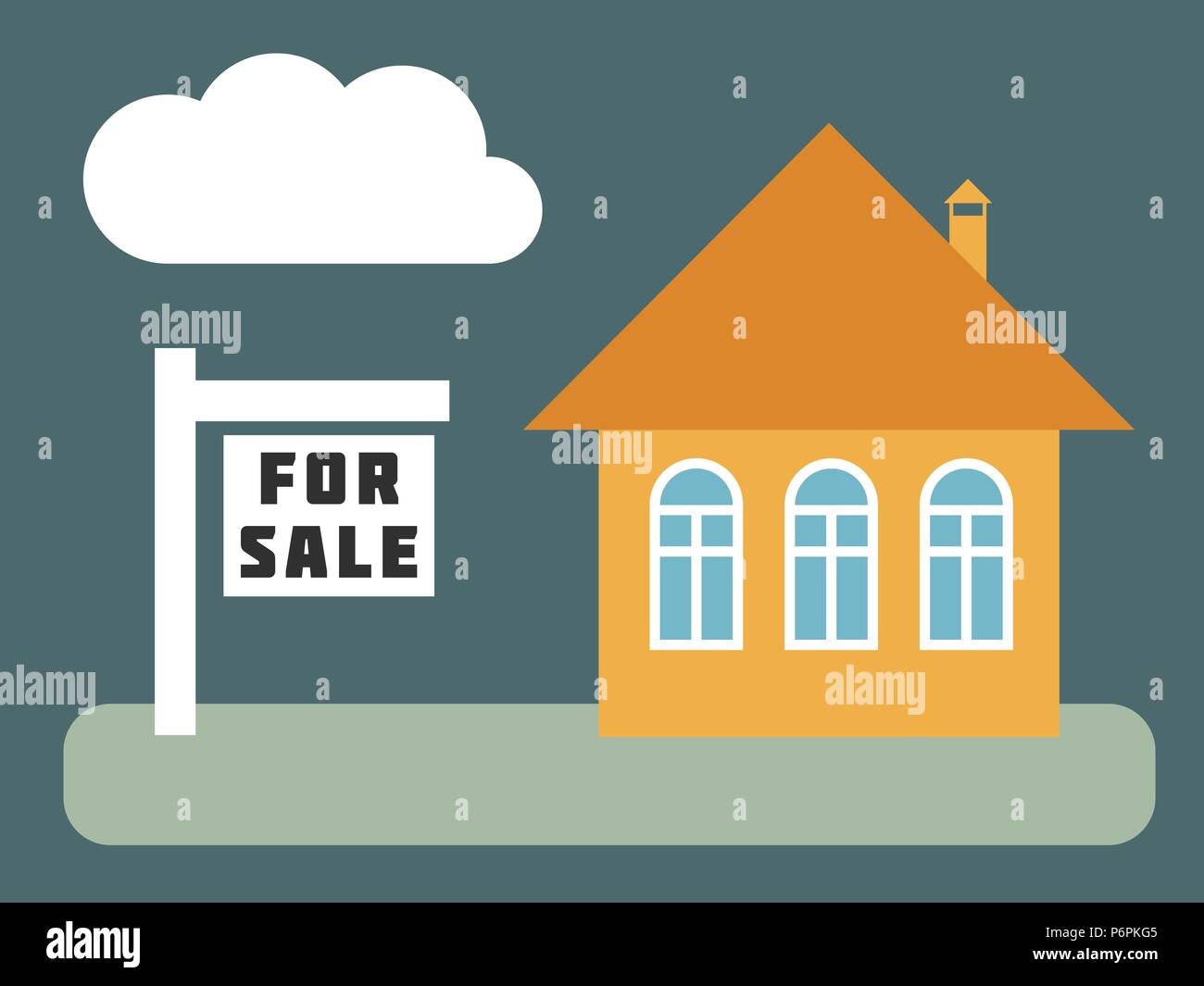 House for sale - simple vector real estate illustration Stock Vector ...