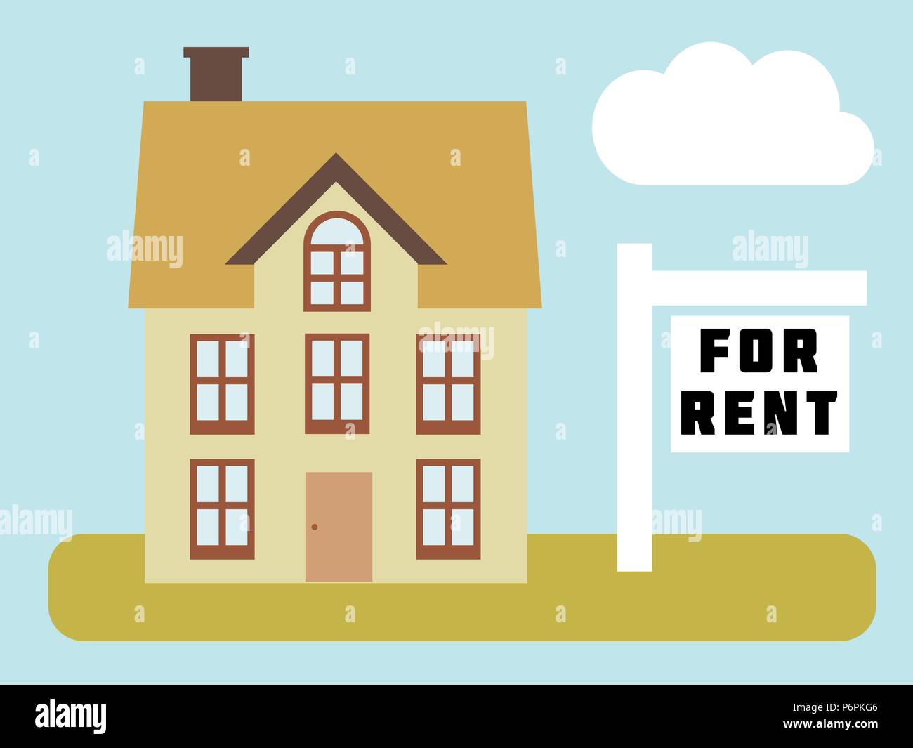Home for rent - simple vector real estate illustration Stock Vector ...