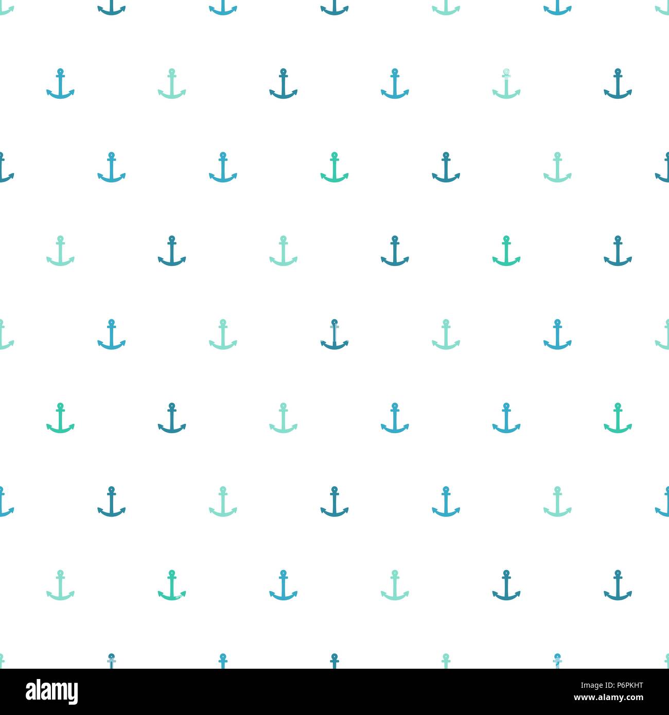 Blue anchor vector texture - simple illustration. Sparse seamless ...