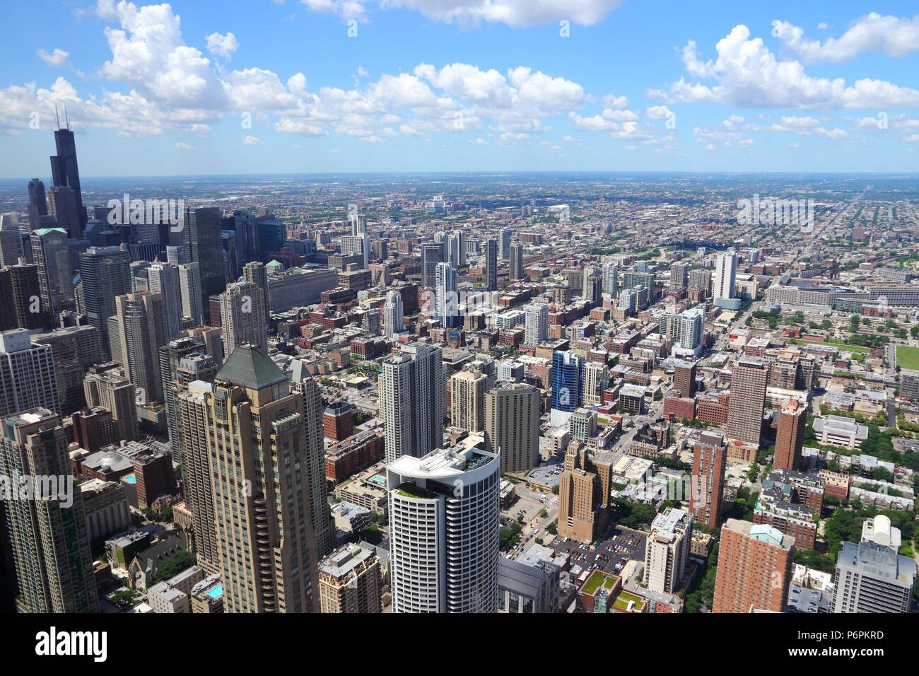 Chicago, Illinois in the United States. City skyline with skyscrapers ...