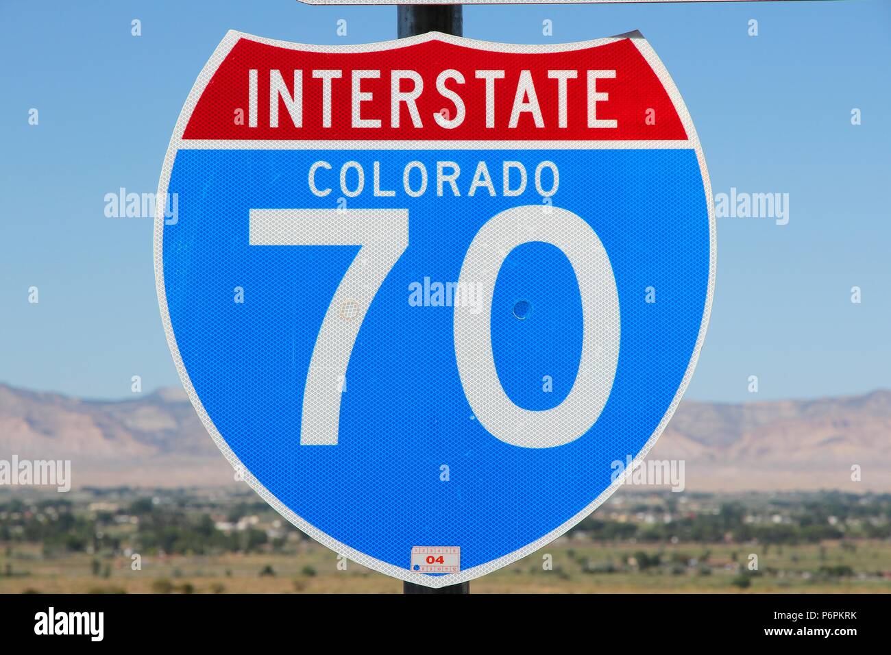 Colorado, United States - famous Interstate 70 sign Stock Photo - Alamy