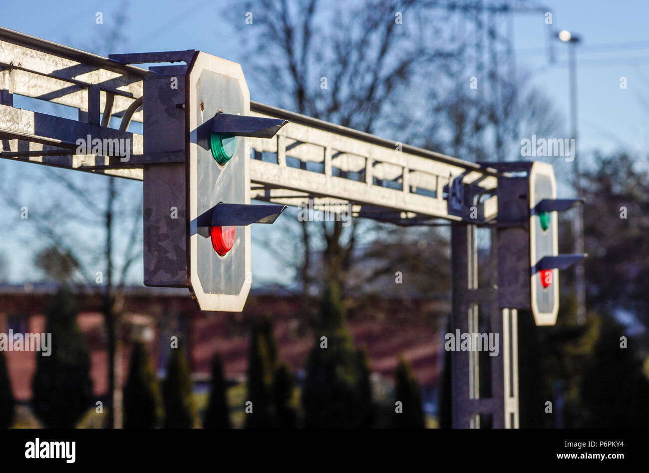 Traffic light shows green signal on railway Stock Photo - Alamy Traffic light shows green signal on railway Stock Photo - Alamy