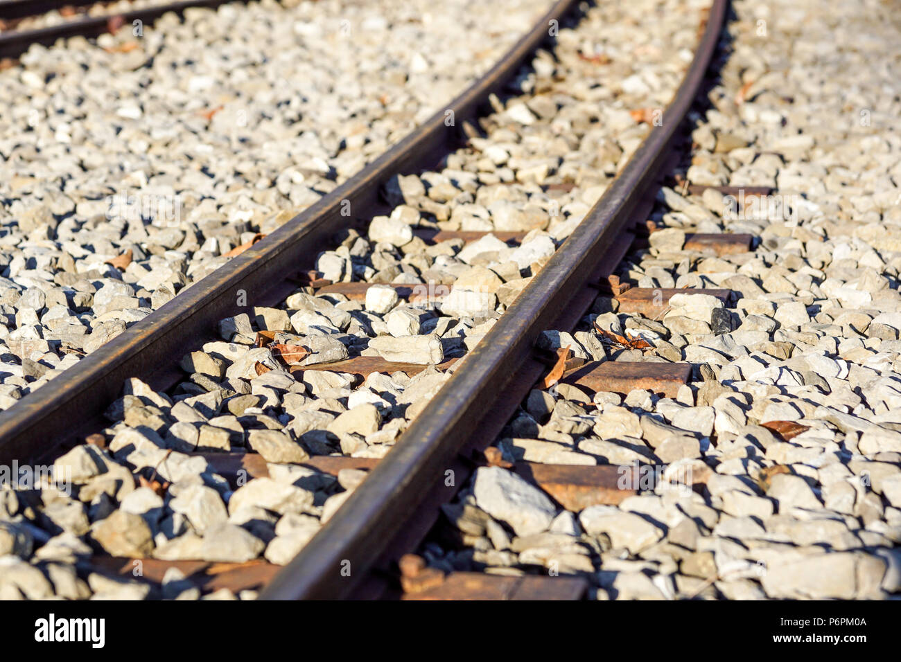 The Close-Up of the Straight Railway Stock Photo - Alamy
