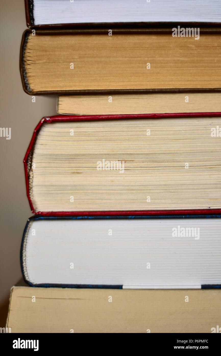 Abstract composition for designers with pile of old books Stock Photo ...