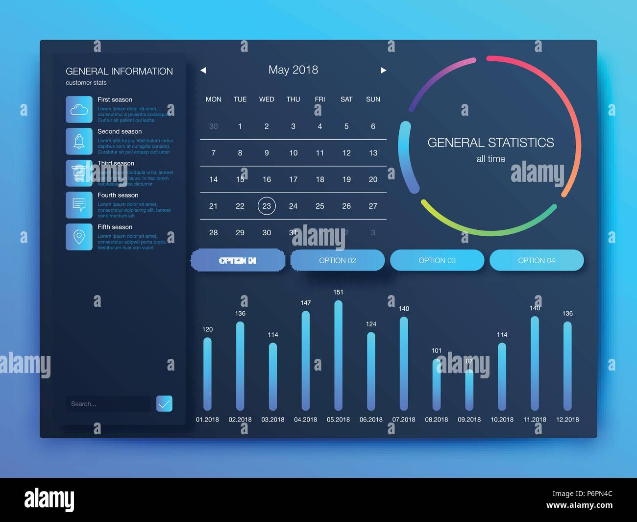 Website dashboard with infographic elements hi-res stock photography ...