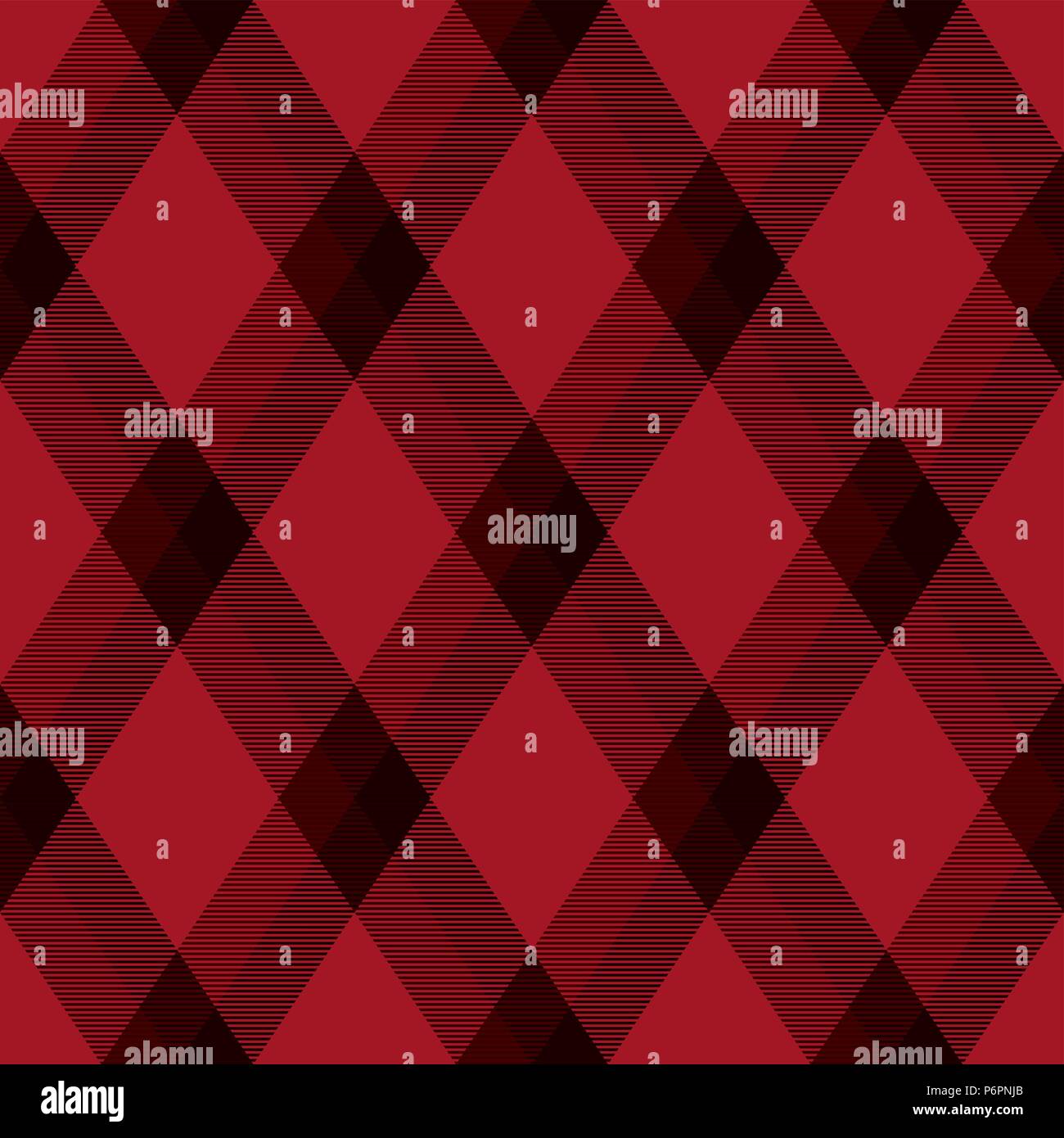 Diagonal black and red tartan vector seamless pattern background 2 ...