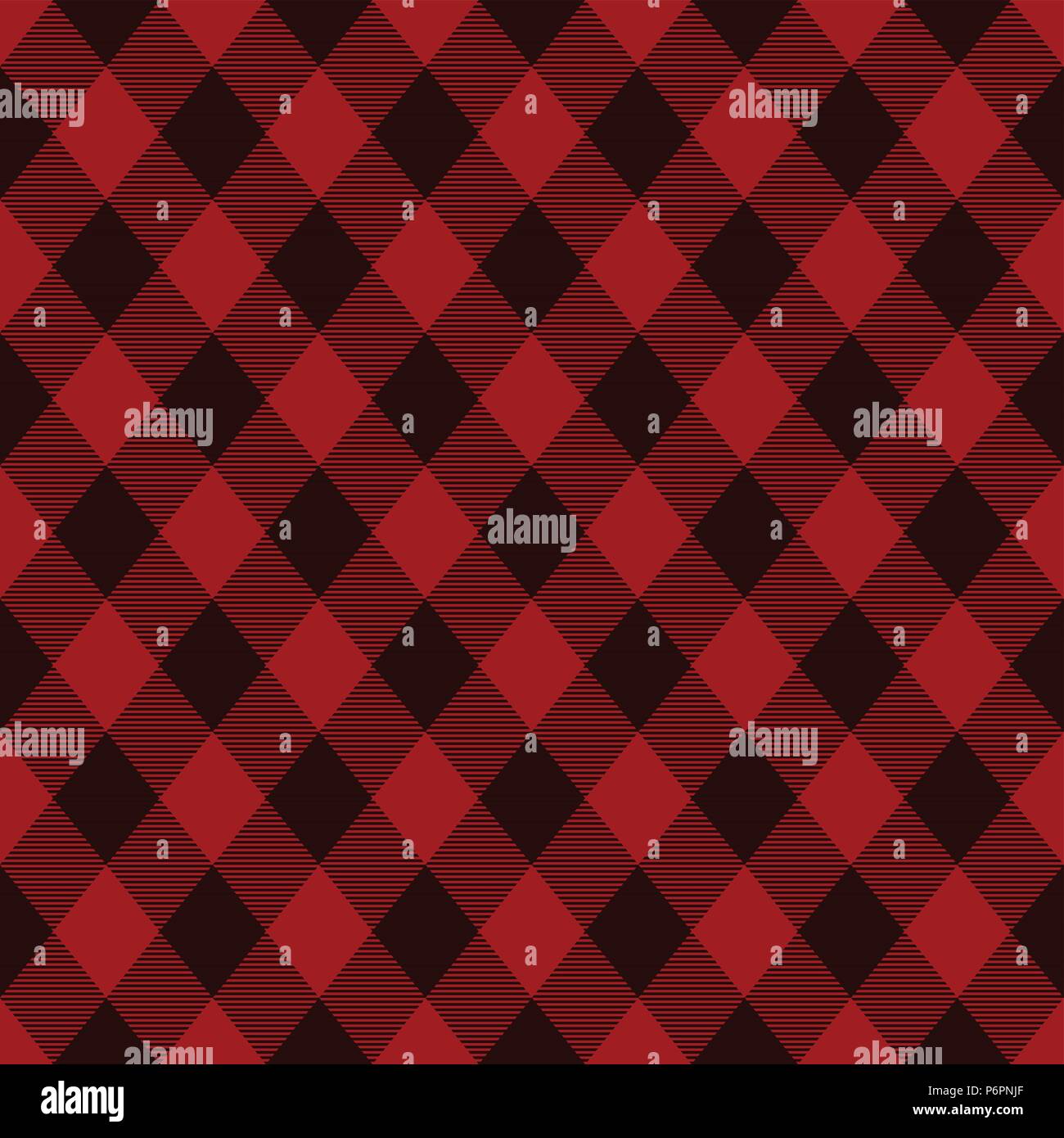 Diagonal black and red tartan vector seamless pattern background 3 ...