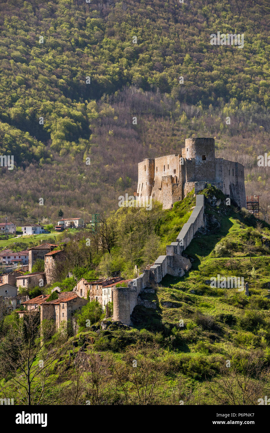 Medieval castle over town of Brienza, Lucanian Apennines, Basilicata ...
