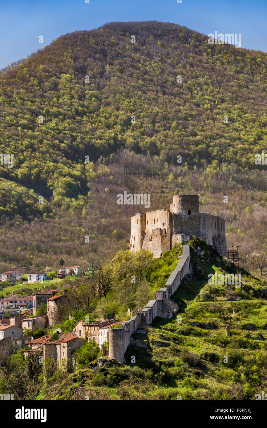 Medieval castle over town of Brienza, Lucanian Apennines, Basilicata ...