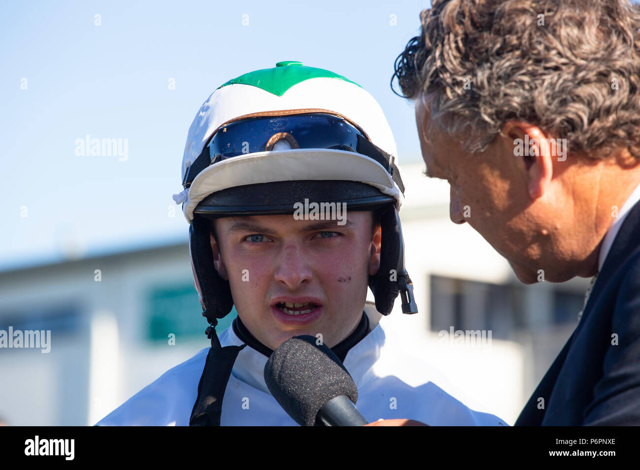 Horse racing jump jockey Sean Bowen Stock Photo - Alamy