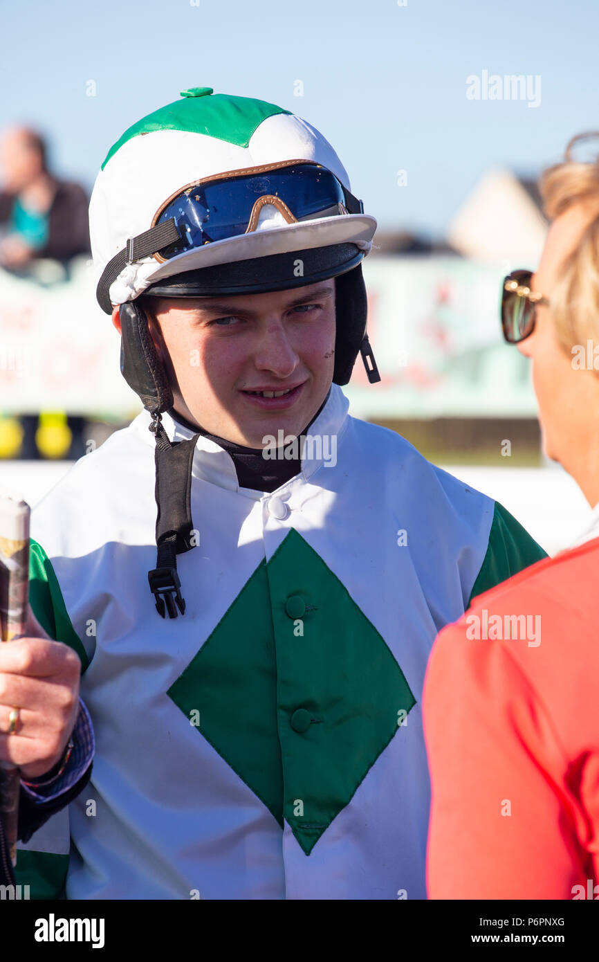 Horse racing jump jockey Sean Bowen Stock Photo - Alamy