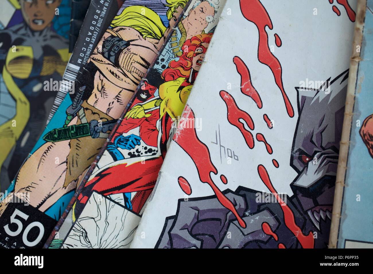 Comic book montage Stock Photo - Alamy