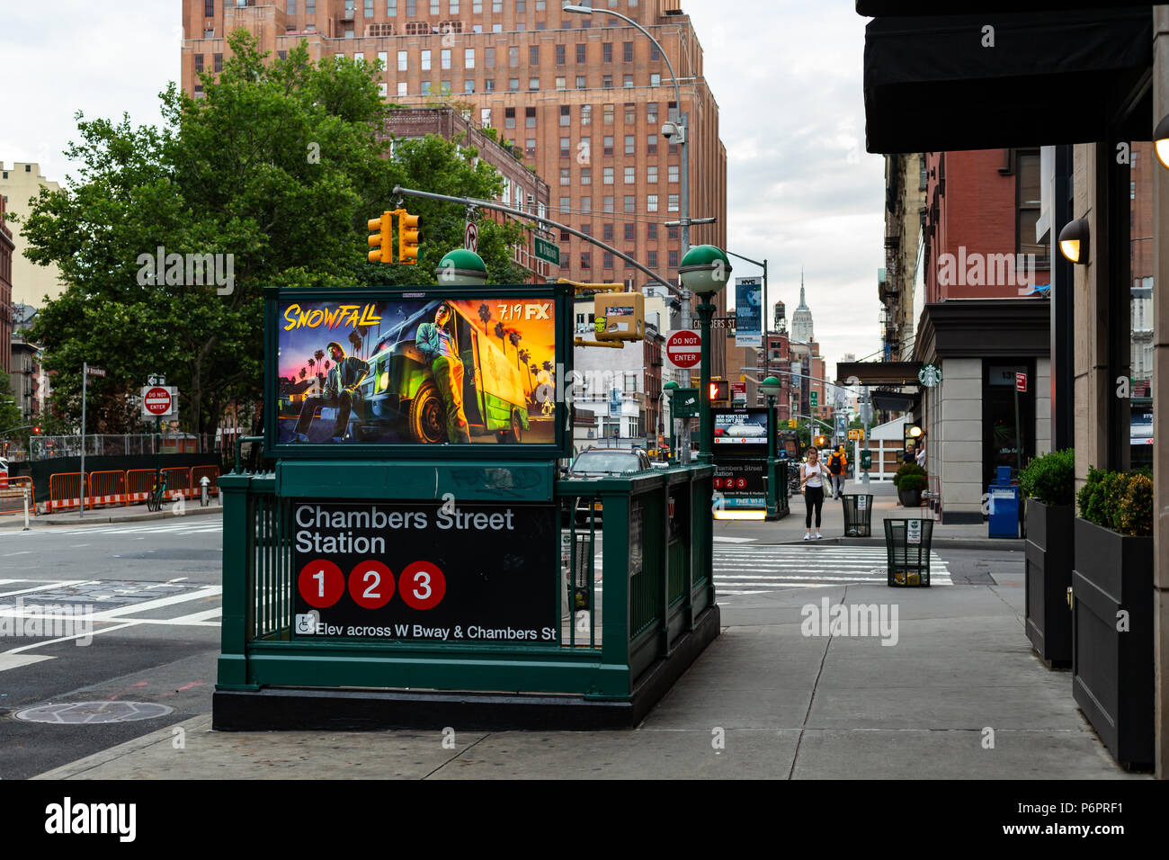 New York City / USA - JUN 20 2018: Chambers Street Subway Station in ...