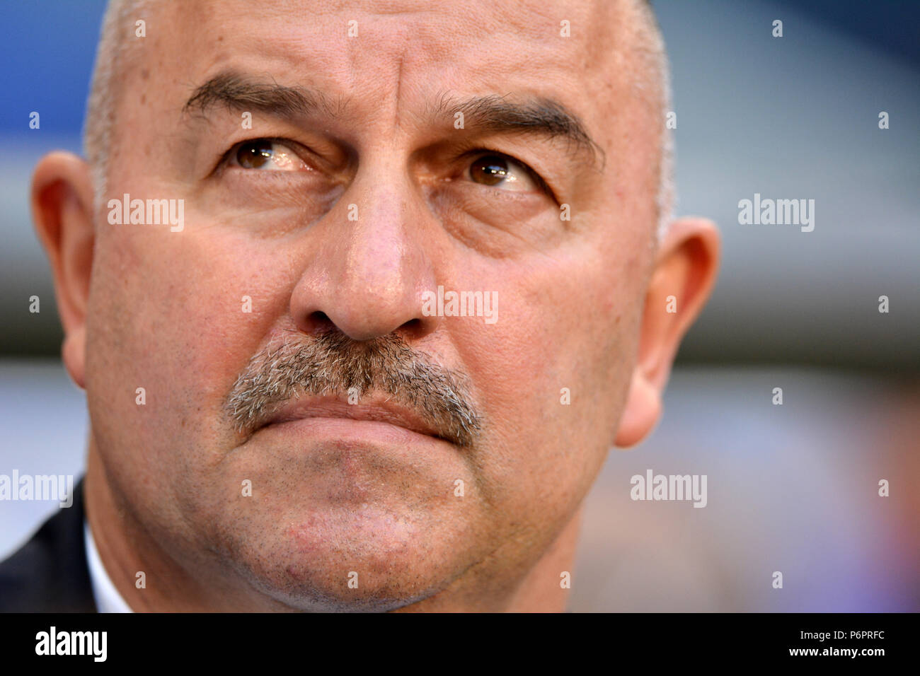 Samara, Russia - June 25, 2018. Russian national football team coach ...