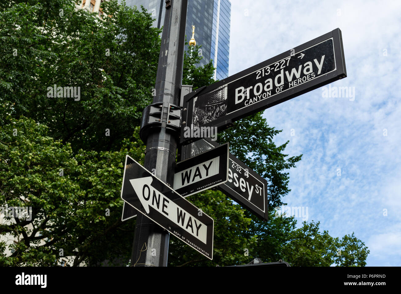 New York City / USA - JUN 20 2018: Broadway street sign in the ...