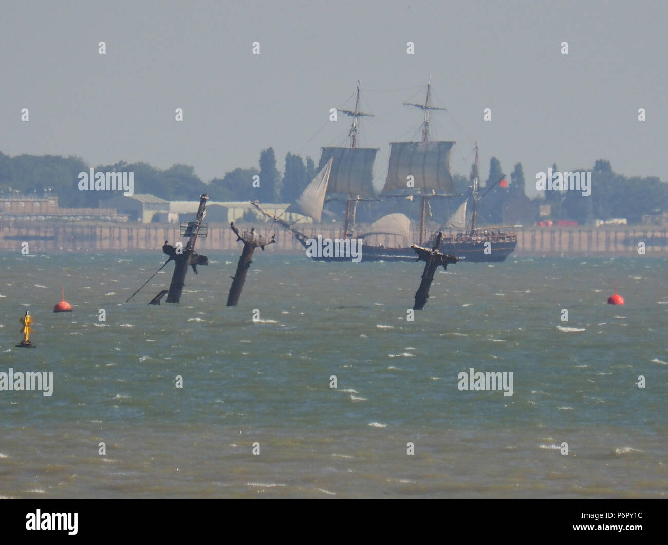 Sheerness, UK. 2nd July, 2018. The Earl of Pembroke tall ship sailing ...