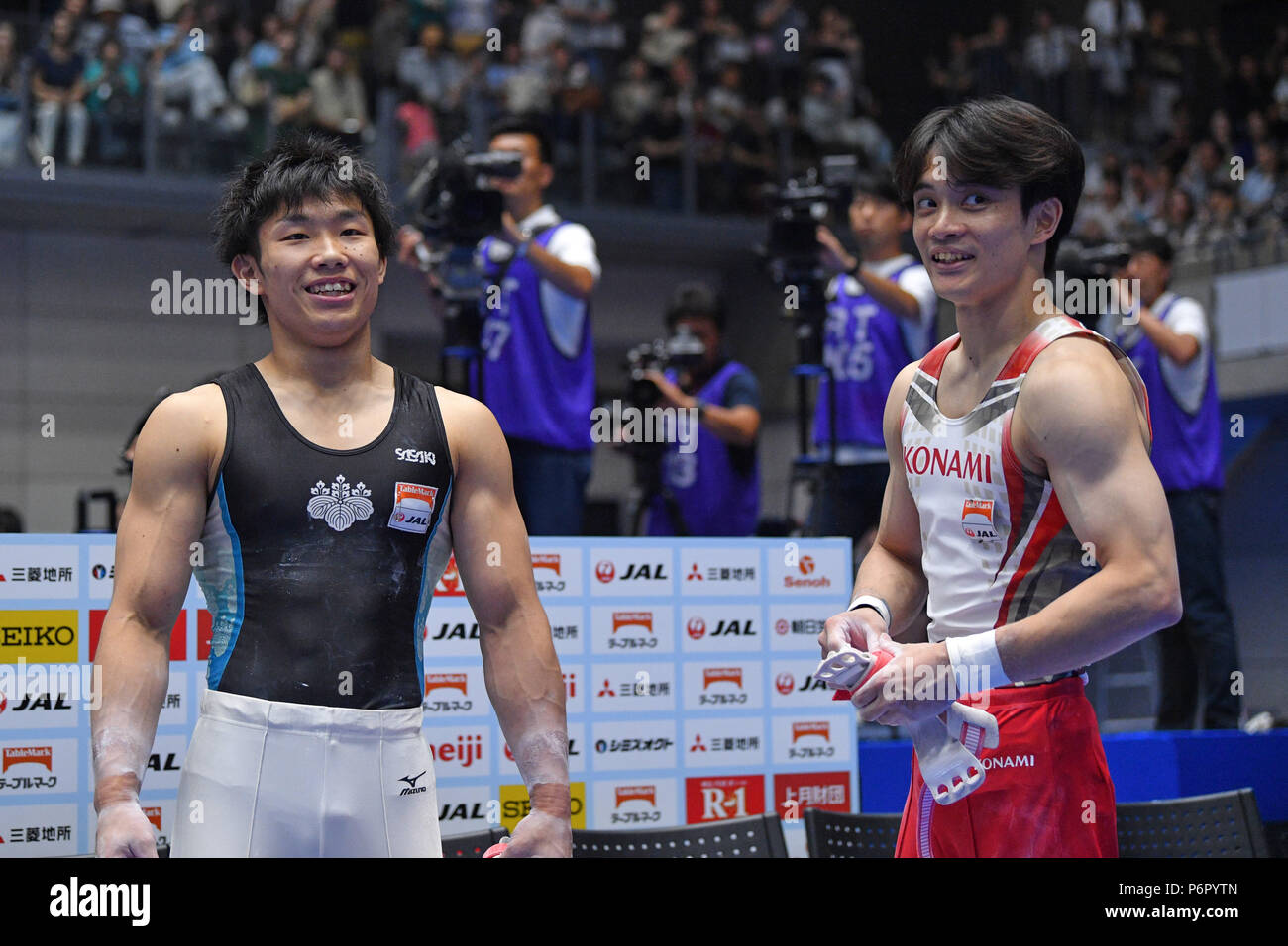 Takasaki Arena, Gunma, Japan. 1st July, 2018. (L-R) Hidetaka Miyachi, /Yusuke Tanaka, JULY 1 ...
