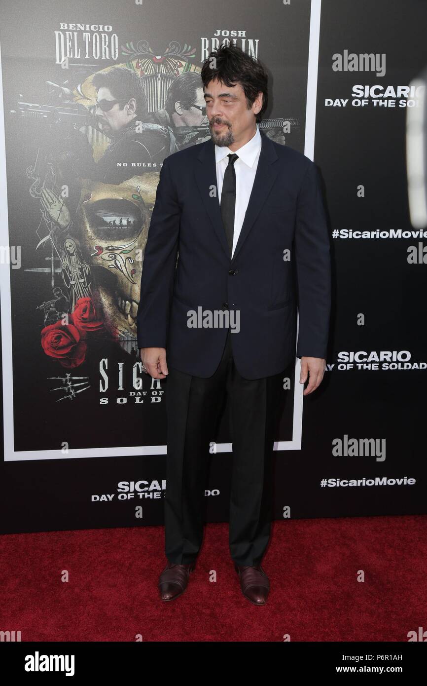 Benicio del Toro at arrivals for SICARIO: DAY OF THE SOLDADO Premiere ...