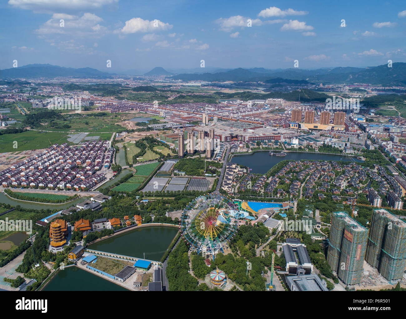 Dongyang. 27th June, 2018. Aerial photo taken on June 27, 2018 shows ...