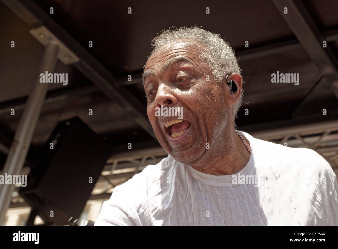 Paris, France. 1st July, 2018. Brazilian singer Gilberto Gil attends ...