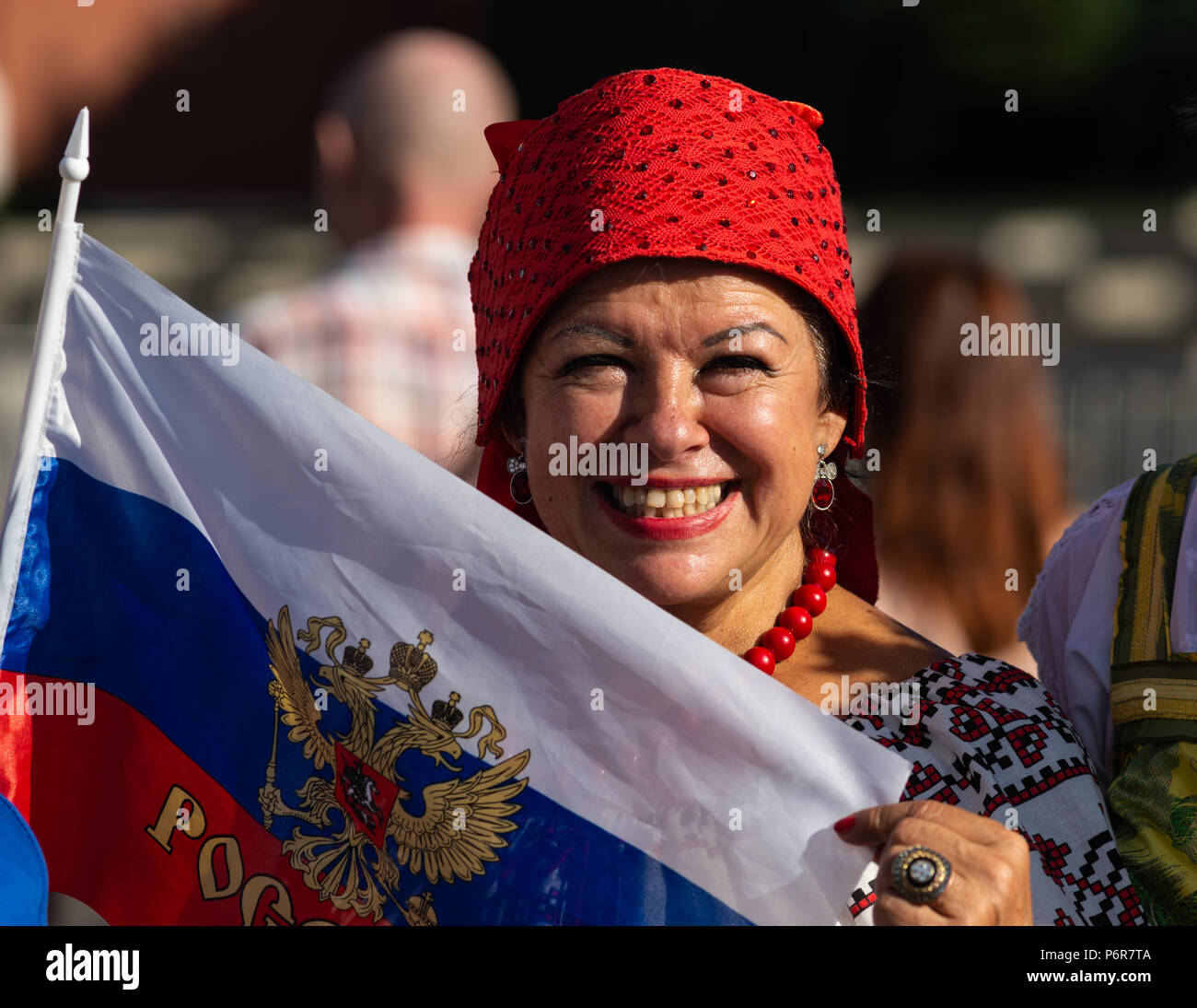 Russian football fans russia soccer woman hi-res stock photography and ...
