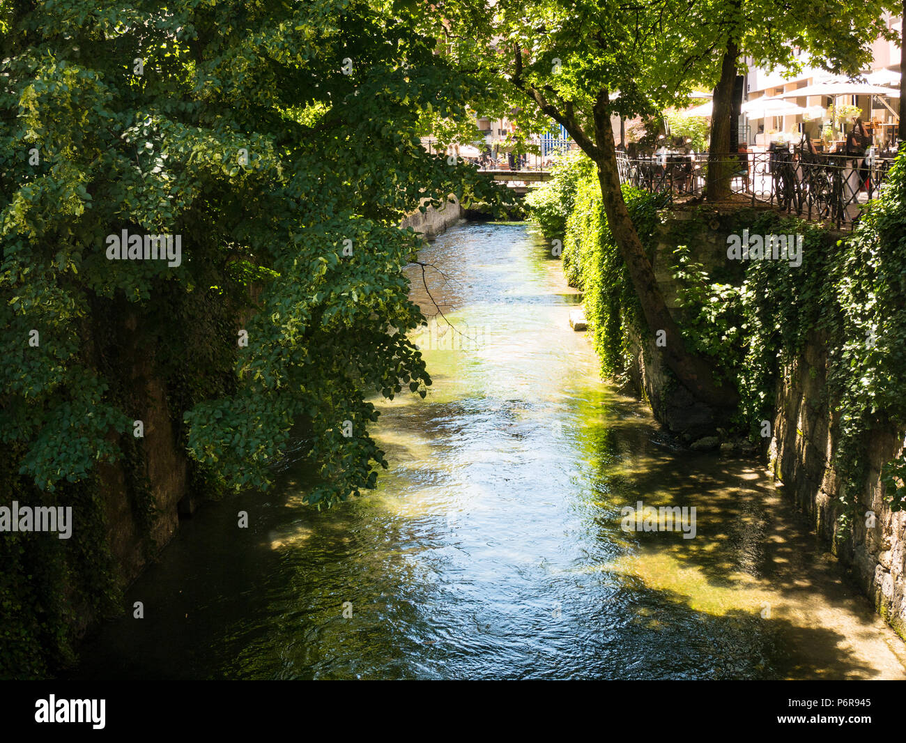 bridge on central canal in Annecy, France Stock Photo - Alamy