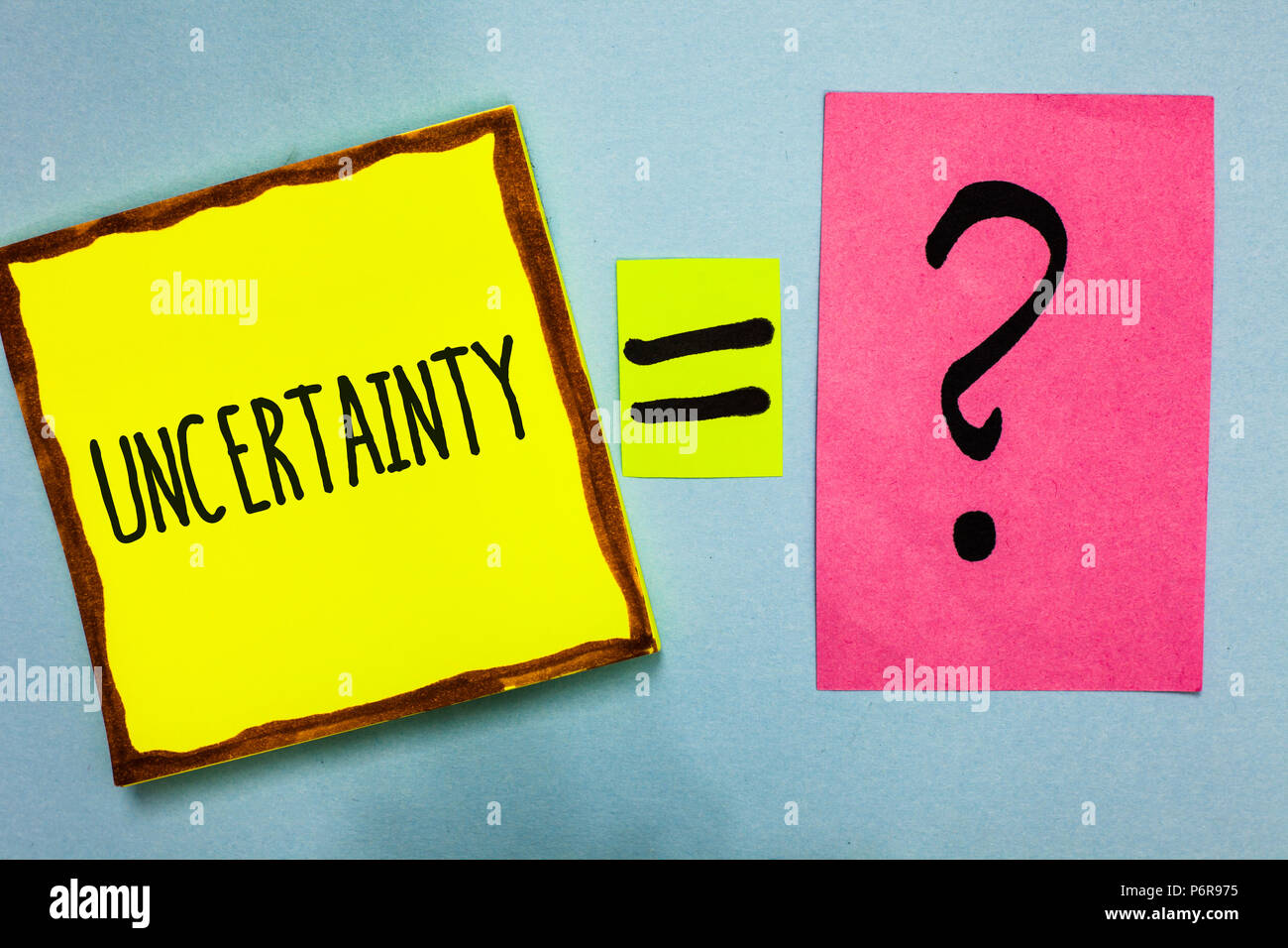 Handwriting text writing Uncertainty. Concept meaning Unpredictability ...