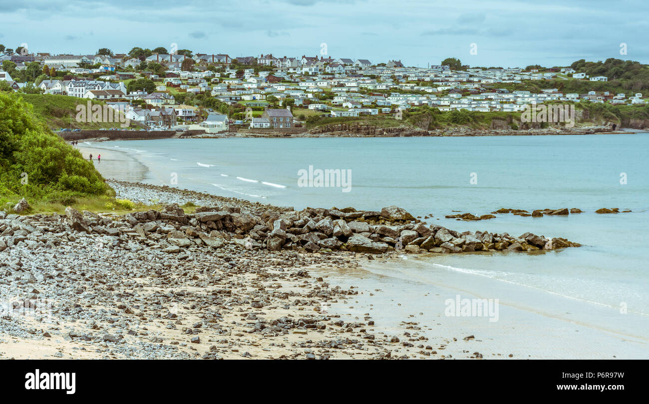 A view across Benllech bay on the Isle of Anglesey Stock Photo - Alamy