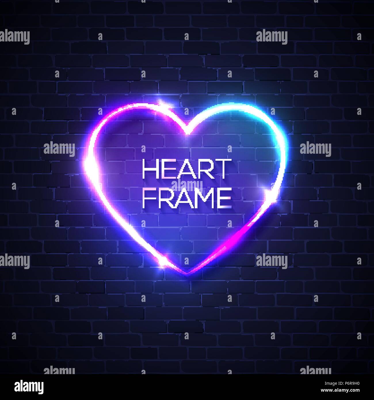 Heart shape neon sign on Stock Vector Images - Alamy