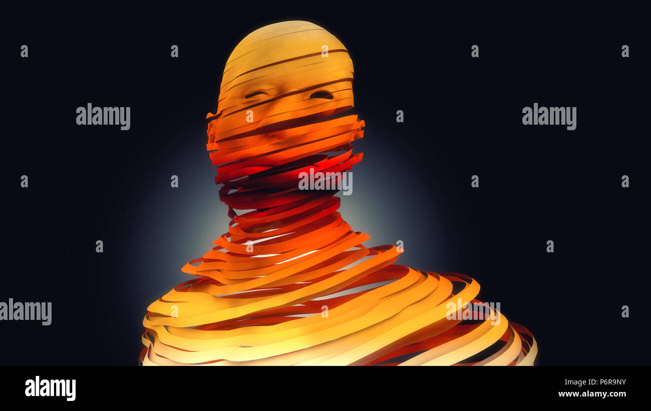 3D render. Human figure cut into slices Stock Photo - Alamy