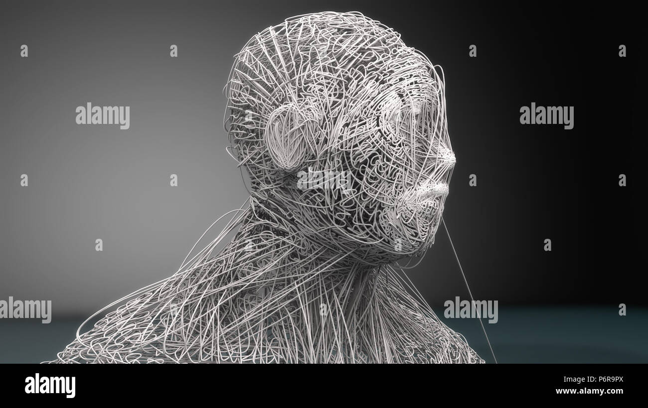 3D render. Human face art portrait Stock Photo - Alamy