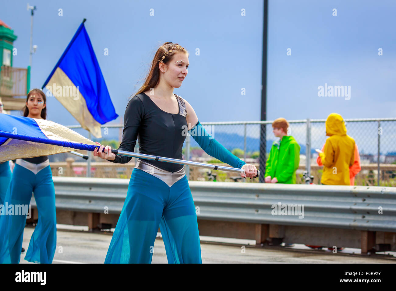 Portland, Oregon, USA - June 9, 2018: Aloha High School Marching Band ...