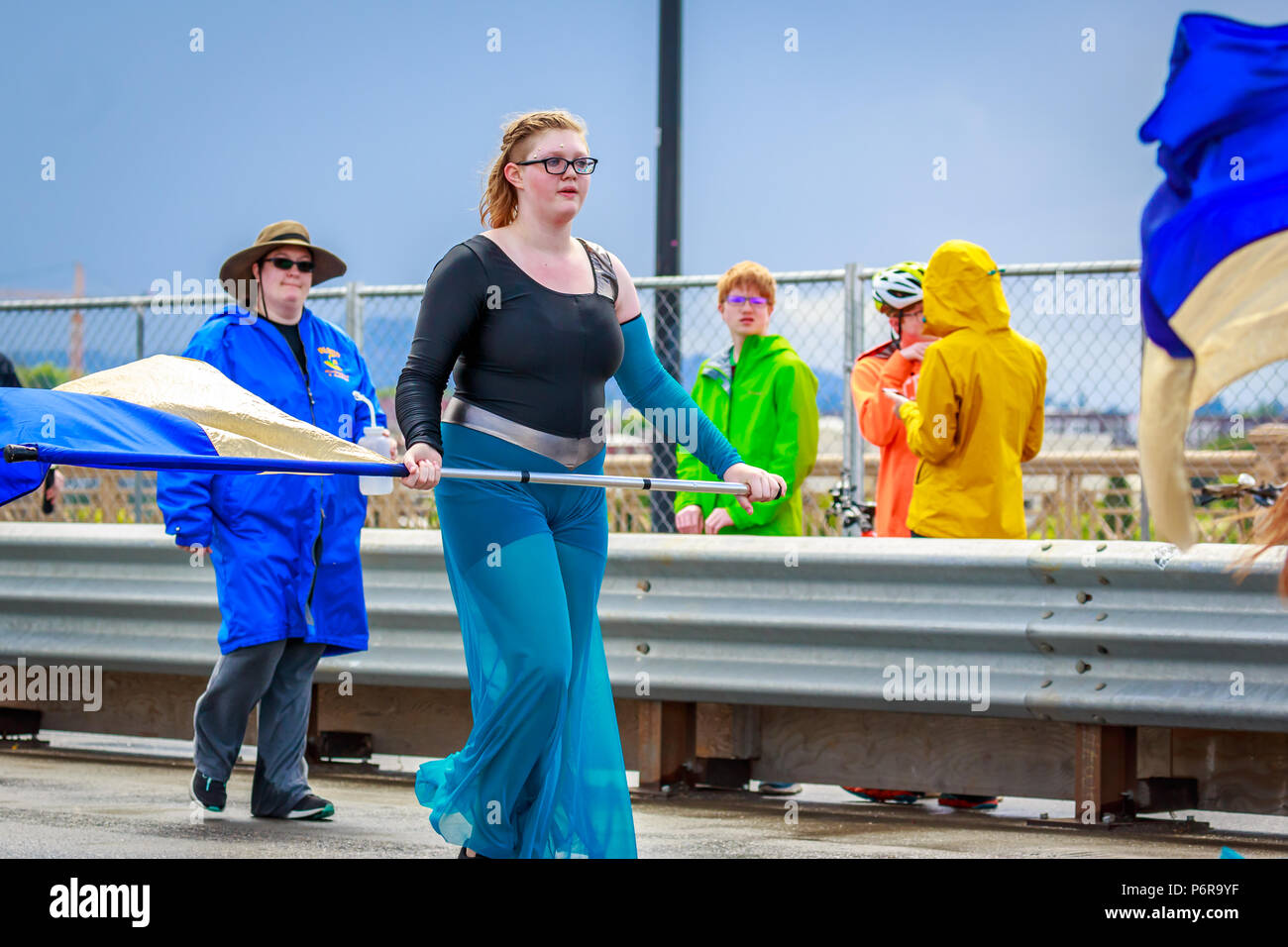 Portland, Oregon, USA - June 9, 2018: Aloha High School Marching Band ...