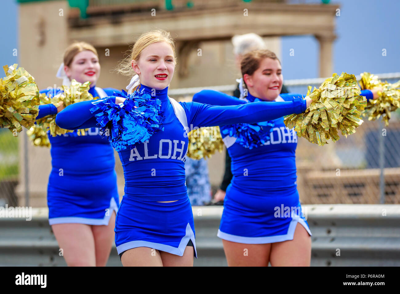 Portland, Oregon, USA - June 9, 2018: Aloha High School Marching Band ...