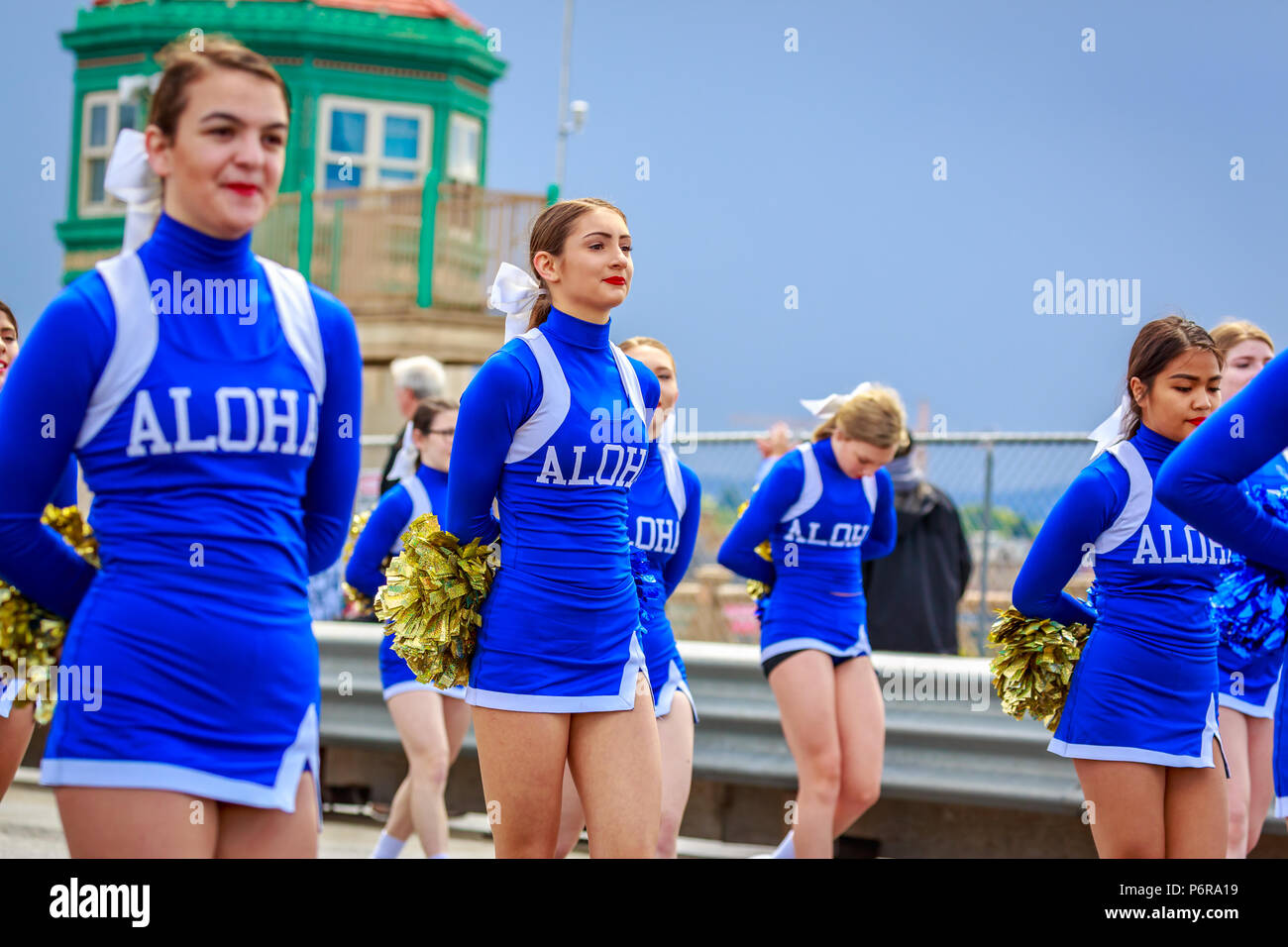 Portland, Oregon, USA - June 9, 2018: Aloha High School Marching Band ...