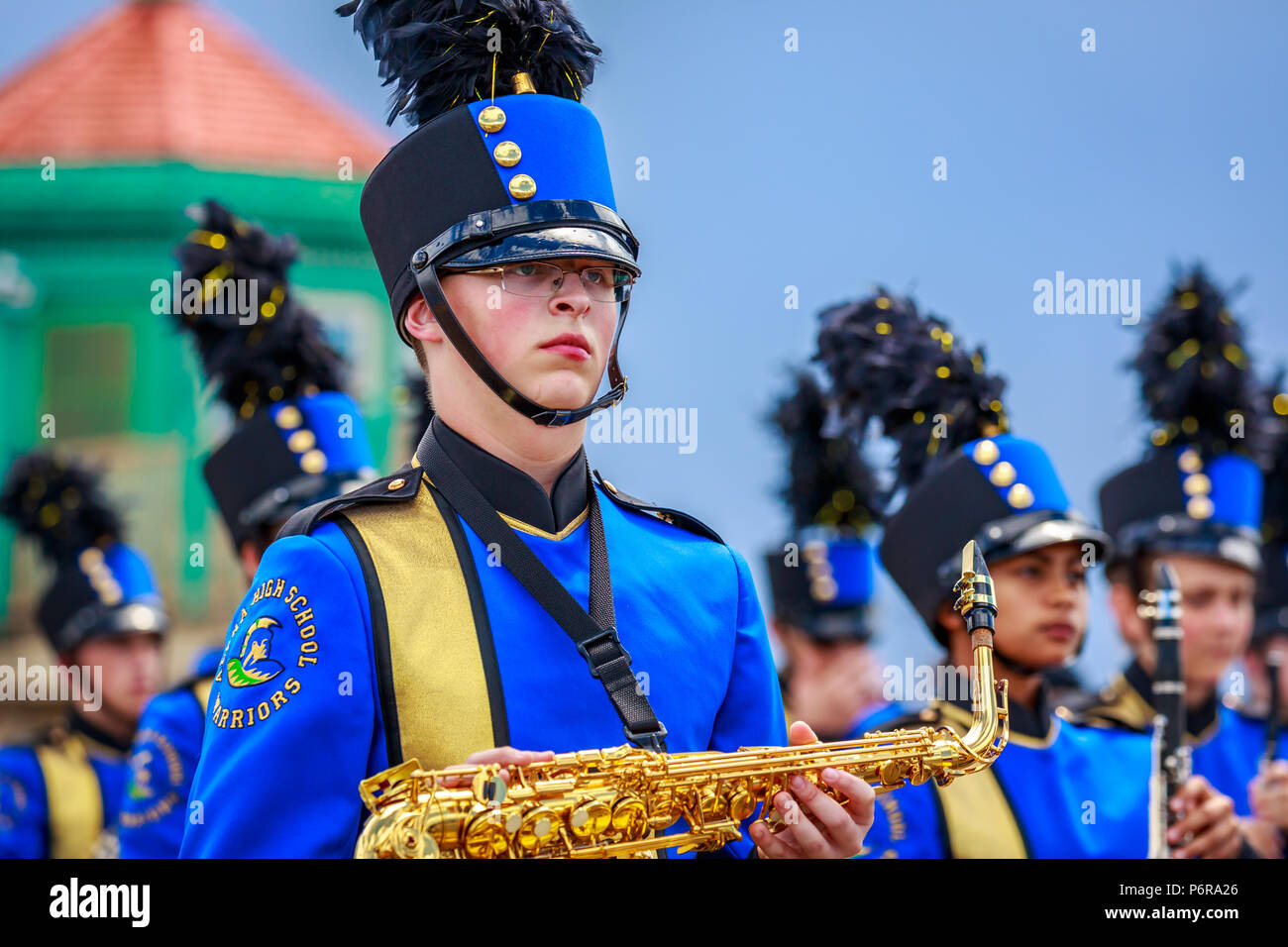 Portland, Oregon, USA - June 9, 2018: Aloha High School Marching Band ...