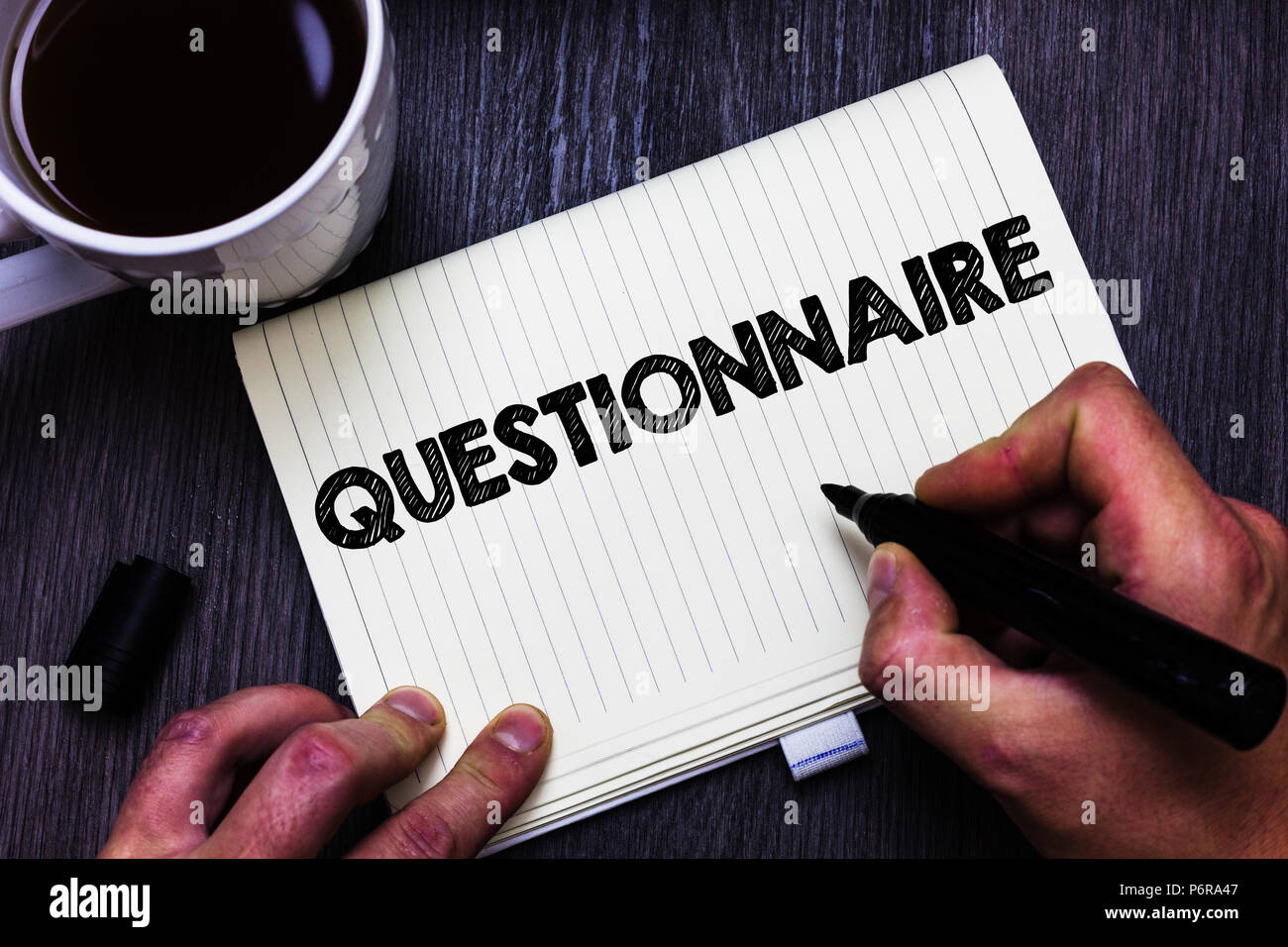 Text sign showing Questionnaire. Conceptual photo Questions with a ...