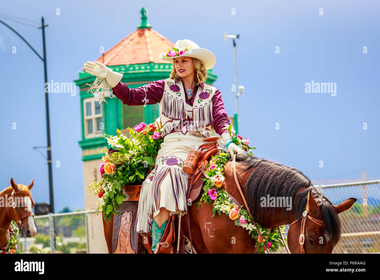 Portland, Oregon, USA - June 9, 2018: Pendleton Round-Up Queen, Betsy ...