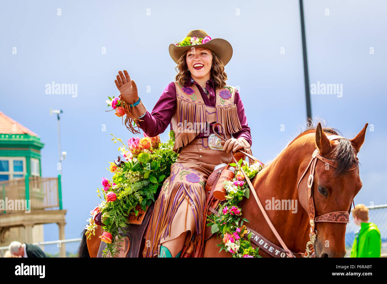 Portland, Oregon, USA - June 9, 2018: Pendleton Round-Up Court in the ...