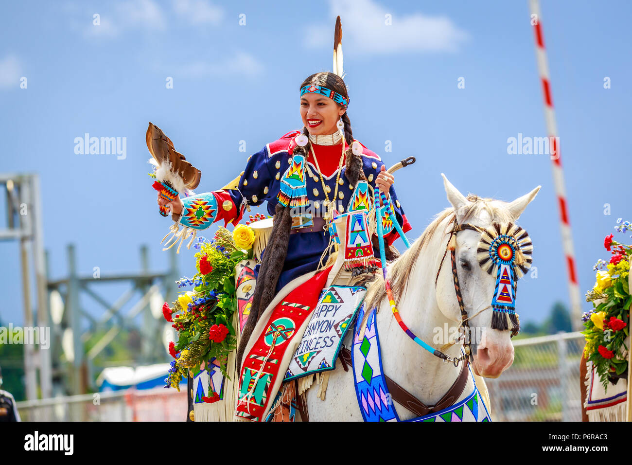 Portland, Oregon, USA - June 9, 2018: Happy Canyon Princess in the ...